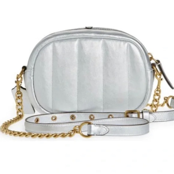 Coach | Bags | Coach Metallic Silver Quilted Crossbody Bag | Poshmark